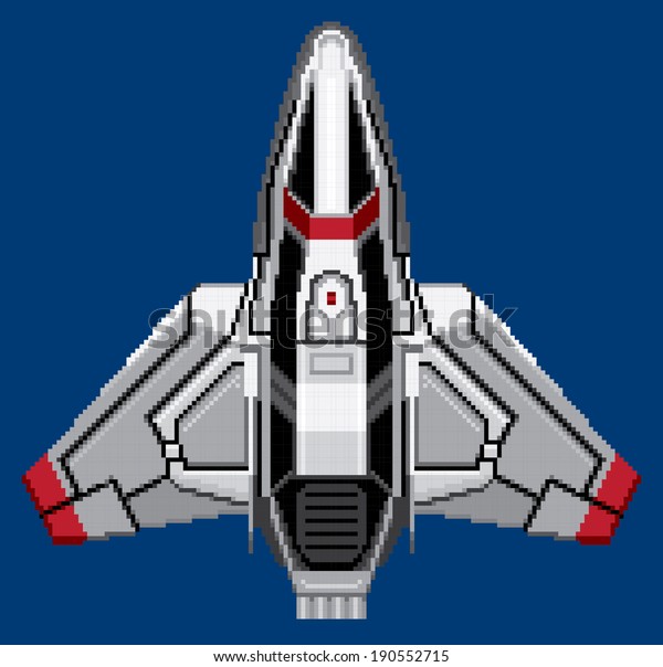 16 Bit Retro Spaceship Stock Vector (Royalty Free) 190552715