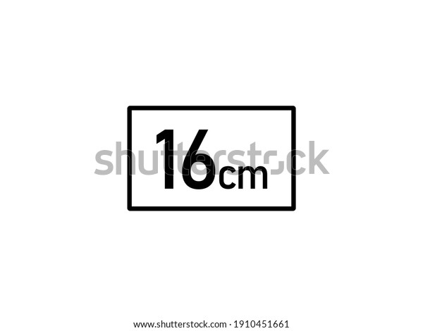 16 Centimeters Icon Vector Illustration Size Stock Vector (Royalty Free ...