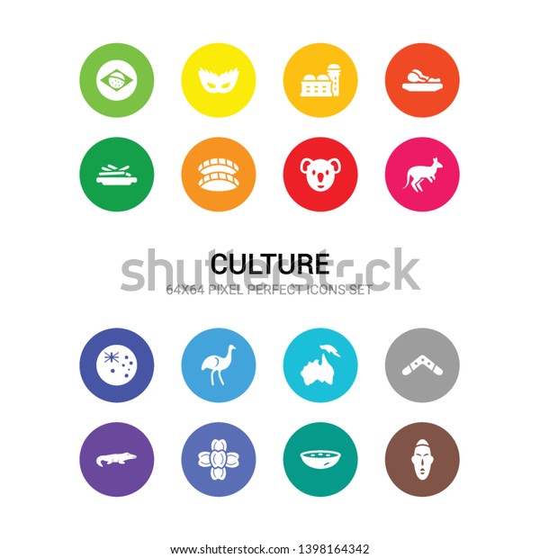 16 Culture Vector Icons Set Included Stock Vector (Royalty Free ...