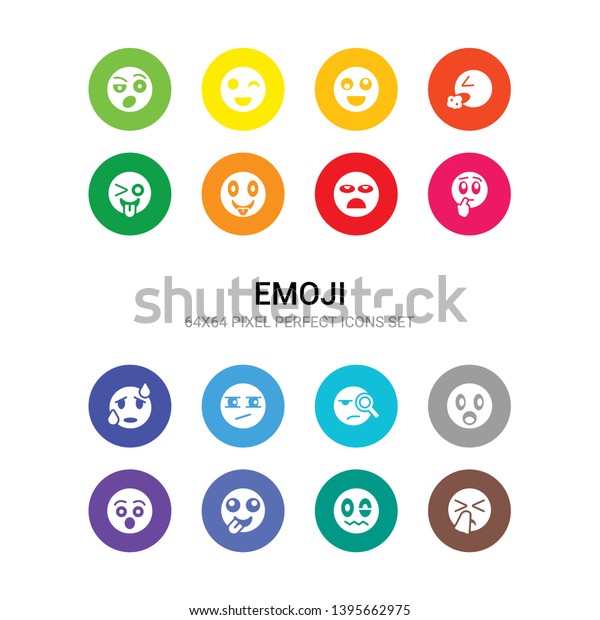 16 Emoji Vector Icons Set Included Stock Vector (Royalty Free ...