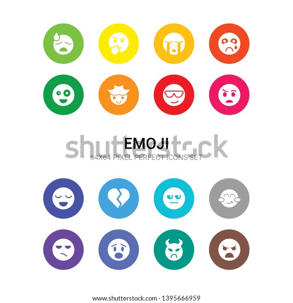16 Emoji Vector Icons Set Included Stock Vector (Royalty Free ...