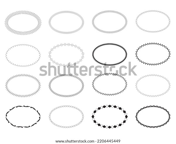 16 Kinds Oval Ruled Frame Sets Stock Vector (Royalty Free) 2206445449 ...
