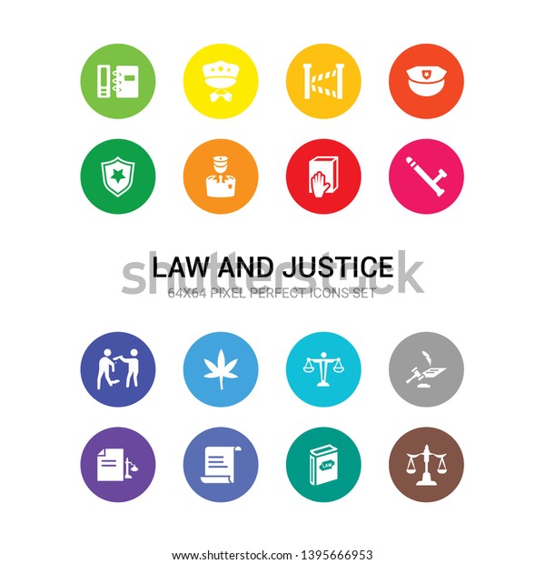 16 Law Justice Vector Icons Set Stock Vector (Royalty Free) 1395666953 ...