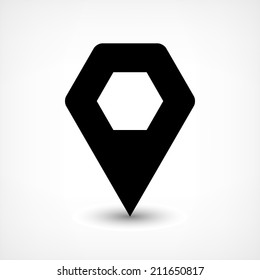 Blank Map Pin Location Sign Rounded: เวกเตอร์สต็อก (ปลอดค่าลิขสิทธิ์ ...