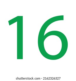 16 Number Simple Clip Art Vector Stock Vector (Royalty Free) 2162326327 ...