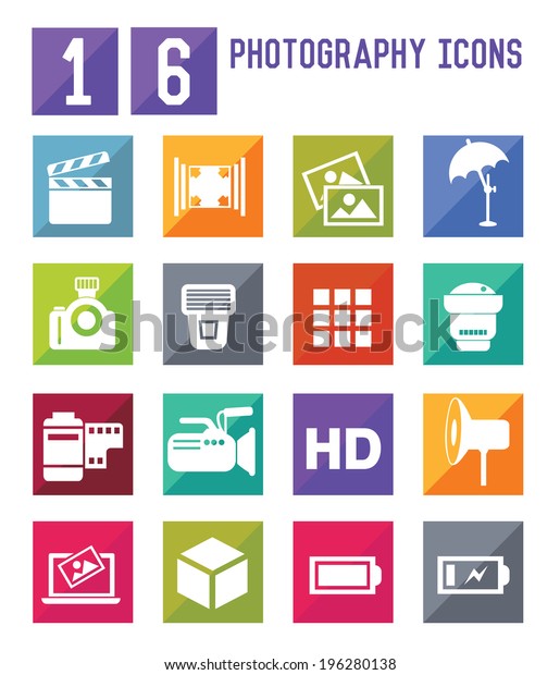 16 Photography Iconsvector Stock Vector (Royalty Free) 196280138 ...