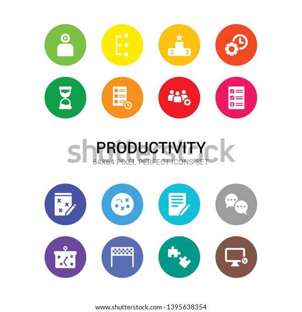 16 Productivity Vector Icons Set Included Stock Vector (Royalty Free ...