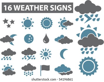 16 Weather Signs Vector 库存矢量图（免版税）54196861 | Shutterstock