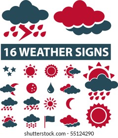 16 Weather Signs Vector Stock Vector (Royalty Free) 55124290 | Shutterstock