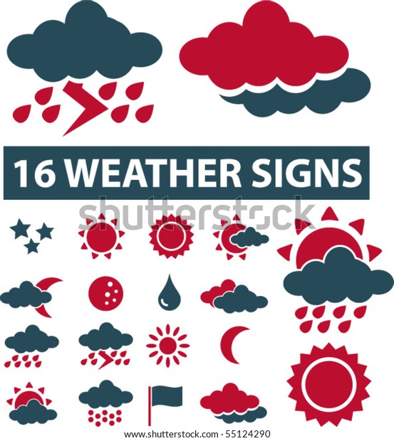 16 Weather Signs Vector Stock Vector (Royalty Free) 55124290 | Shutterstock