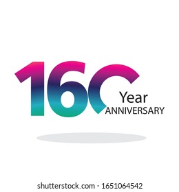 160 Year Anniversary Logo Vector Template Stock Vector (Royalty Free ...