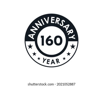160 Years Anniversary Badge Vector Design Stock Vector (Royalty Free ...