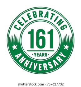 161 Years Anniversary Logo Template Vector: vector de stock (libre de ...