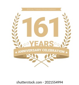161 Years Anniversary Vector Icon Logo Stock Vector (Royalty Free ...