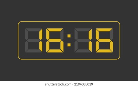 1616 Digital Clock Number Vector Illustration Stock Vector (Royalty ...