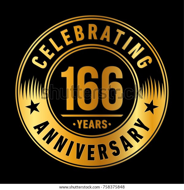 166 Years Anniversary Logo Template Vector Stock Vector (Royalty Free ...