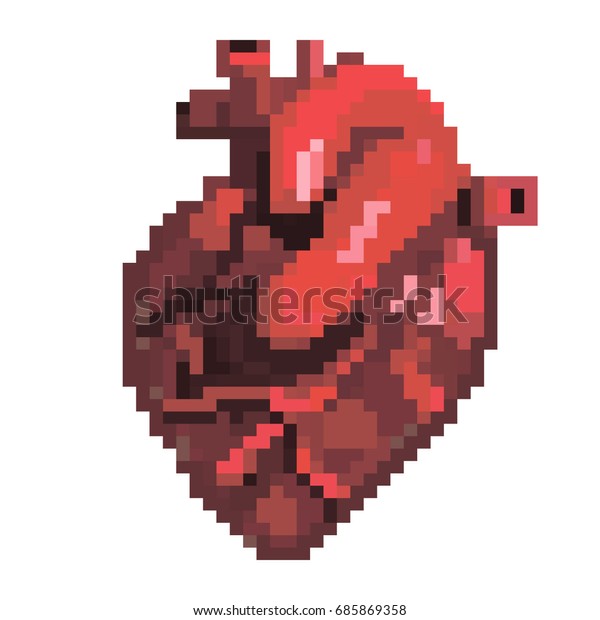 16bit 8bit Red Pixel Art Real Stock Vector (Royalty Free) 685869358