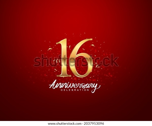 16th Anniversary Background 3d Number Illustration Stock Vector ...
