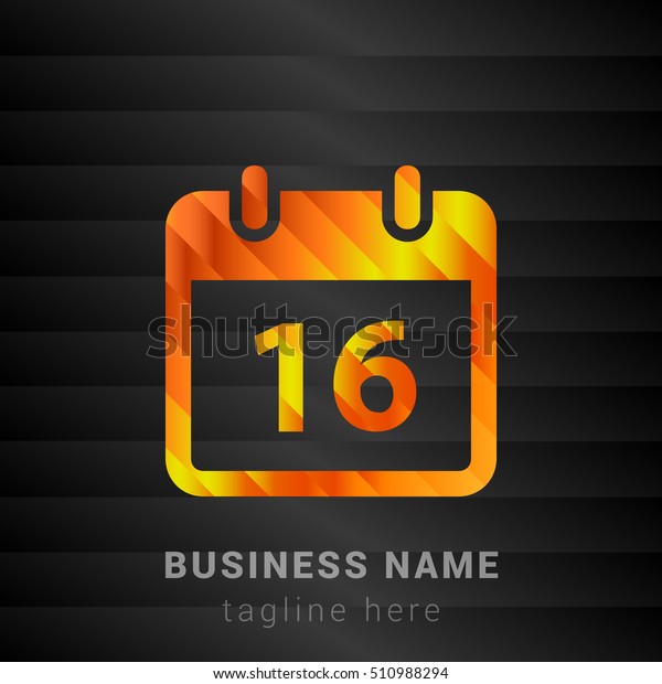 16th Calendar Orange Yellow Black Silk Stock Vector (Royalty Free ...