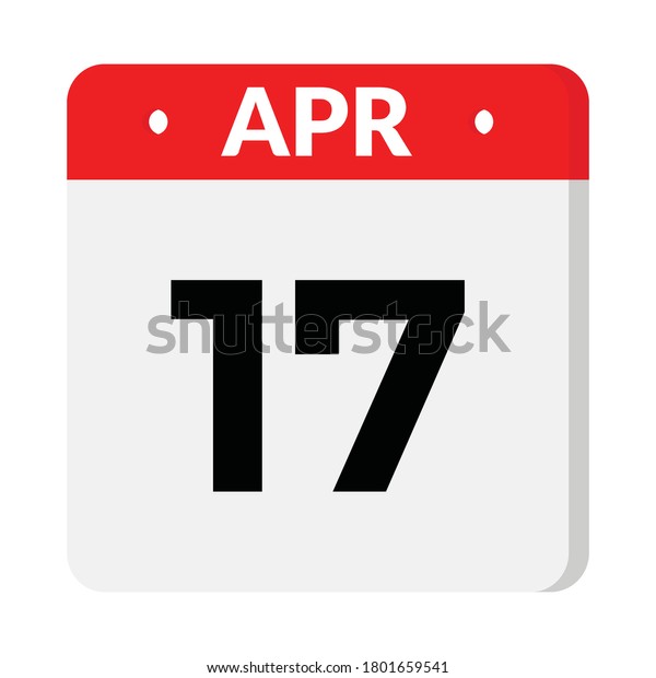 17 April Flat Style Calendar Icon Stock Vector (Royalty Free ...