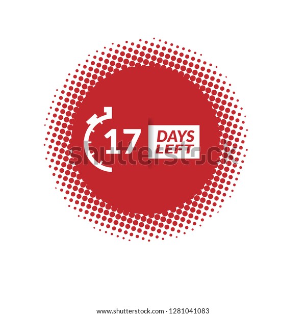 17 Days Left Sign Emblem Label Stock Vector (Royalty Free) 1281041083 ...