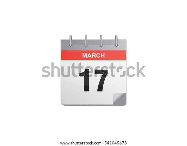 17 March Calendar Vector Illustration On Stock Vector (Royalty Free ...