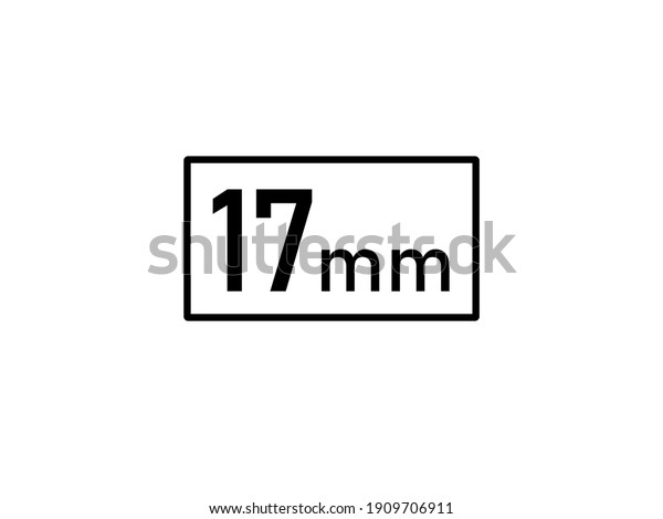 17 Millimeters Icon Vector Illustration Size Stock Vector (Royalty Free ...