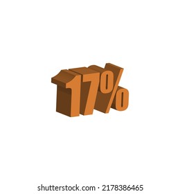 17 Percent 3d Orange Text 17 Stock Vector (Royalty Free) 2178386465 ...