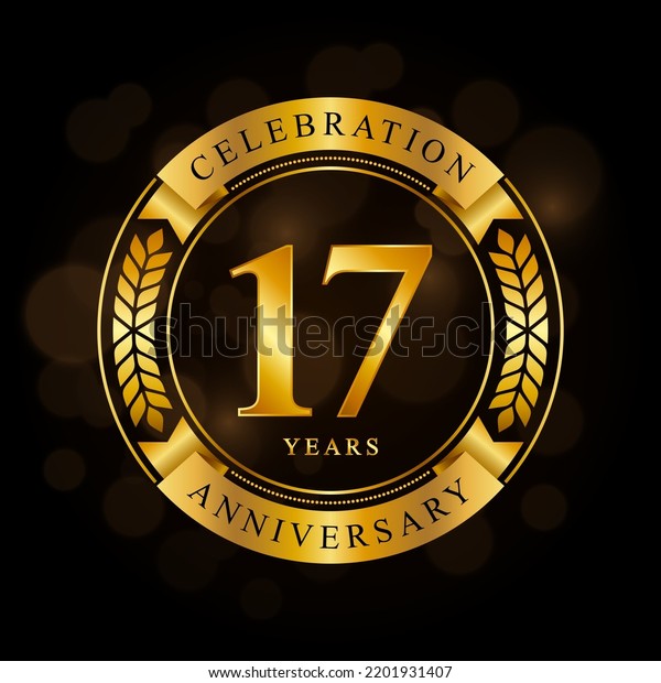 17 Year Anniversary Celebration Template Design Stock Vector (Royalty ...