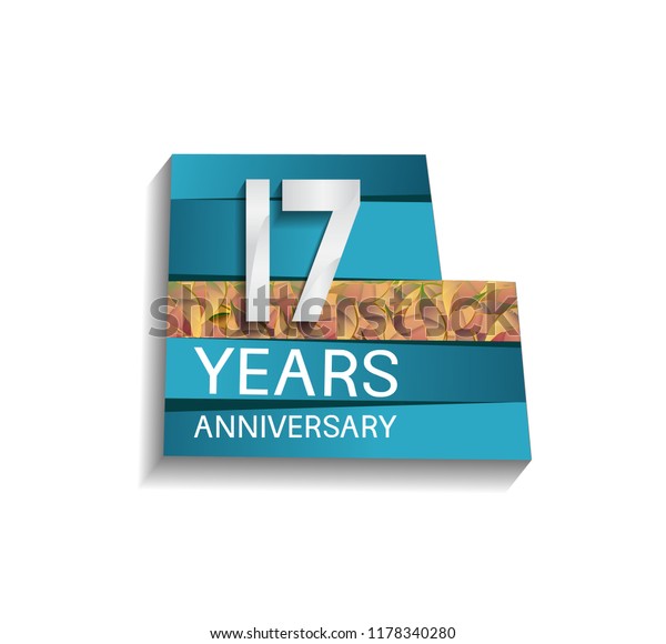 17 Years Anniversary Design Silver Color Stock Vector (Royalty Free ...