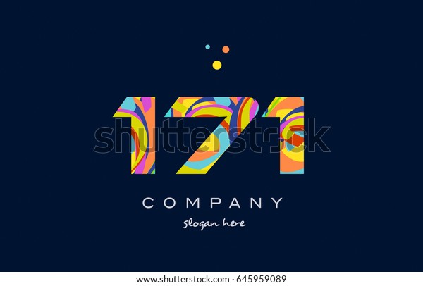 171 Number Digit Numeral Logo Colored Stock Vector (Royalty Free ...