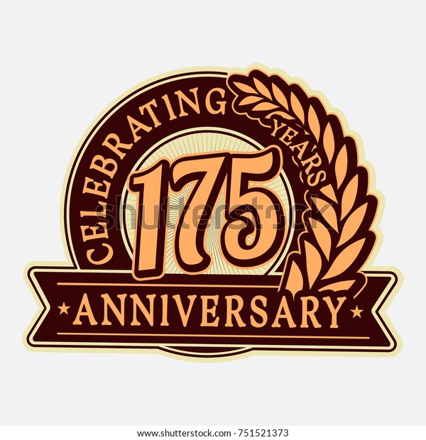 175 Years Anniversary Logo Template Vector Stock Vector (Royalty Free ...