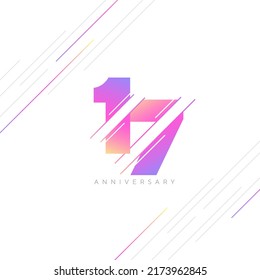 17th Anniversary Logo Design Number 17 Stock Vector (Royalty Free ...
