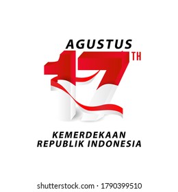 17th August Text Indonesia Independence Day Stock Vector (Royalty Free ...