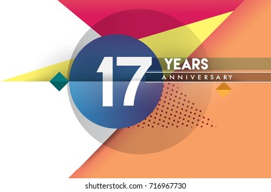 17th Years Anniversary Logo Vector Design Stock Vector (Royalty Free ...