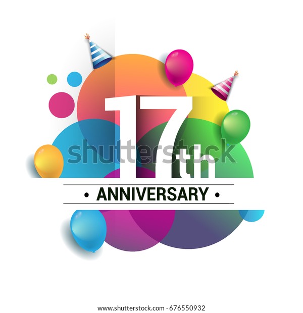 17th Years Anniversary Logo Vector Design: เวกเตอร์สต็อก (ปลอดค่า ...