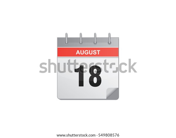 18 August Calendar Vector Illustration On: เวกเตอร์สต็อก (ปลอดค่า ...