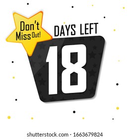 18 Days Left Sale Countdown Tag Stock Vector (Royalty Free) 1663679824 ...