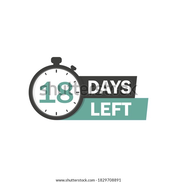 18 Days Left Sign Emblem Label Stock Vector (Royalty Free) 1829708891 ...