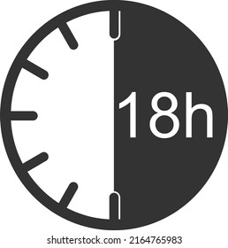 icono de temporizador de 18 horas,: vector de stock (libre de regalías ...