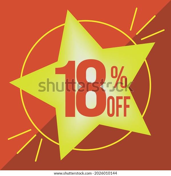 18 Percent Off Big Yellow Star Stock Vector (Royalty Free) 2026010144 ...