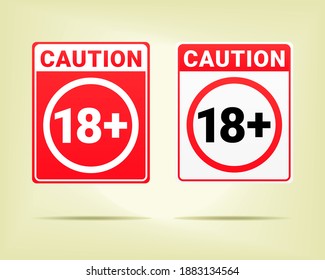 18 Plus Sign Warning Only 18 Stock Vector (Royalty Free) 1883134564 ...