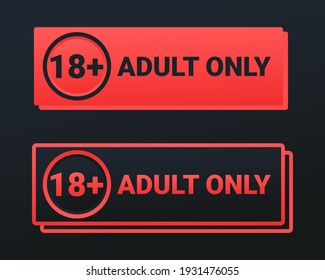 18 Plus Sign Warning Only 18 Stock Vector (Royalty Free) 1931476055