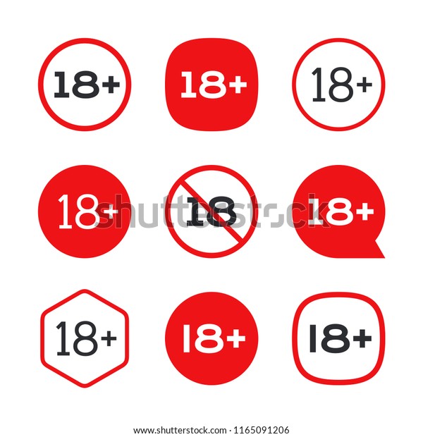 Stock vektor „18 Plus Symbol Adults Only Sign“ (bez autorských poplatků ...