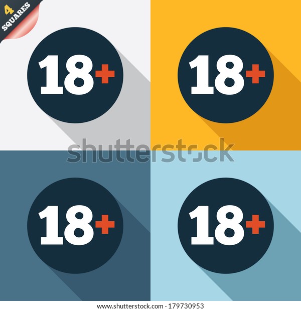 18 Plus Years Old Sign Adults Stock Vector (Royalty Free) 179730953 ...