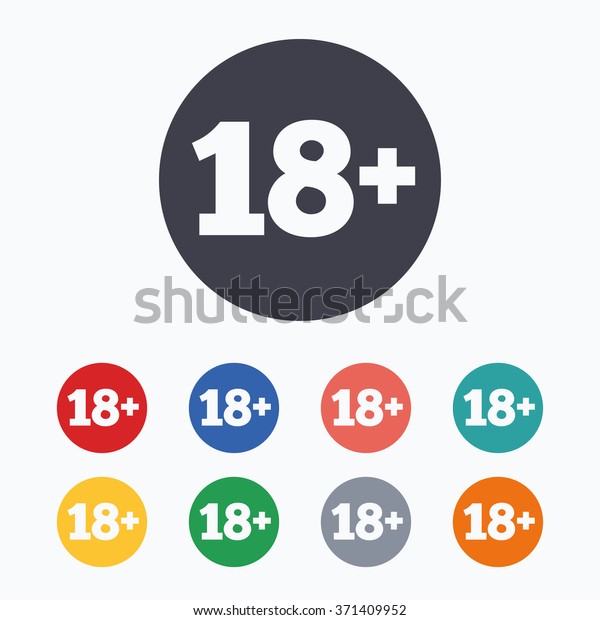 18 Plus Years Old Sign Adults Stock Vector (Royalty Free) 371409952 ...