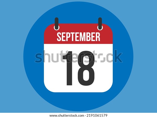 18 September Blue Calendar Vector Calendar Stock Vector (Royalty Free ...