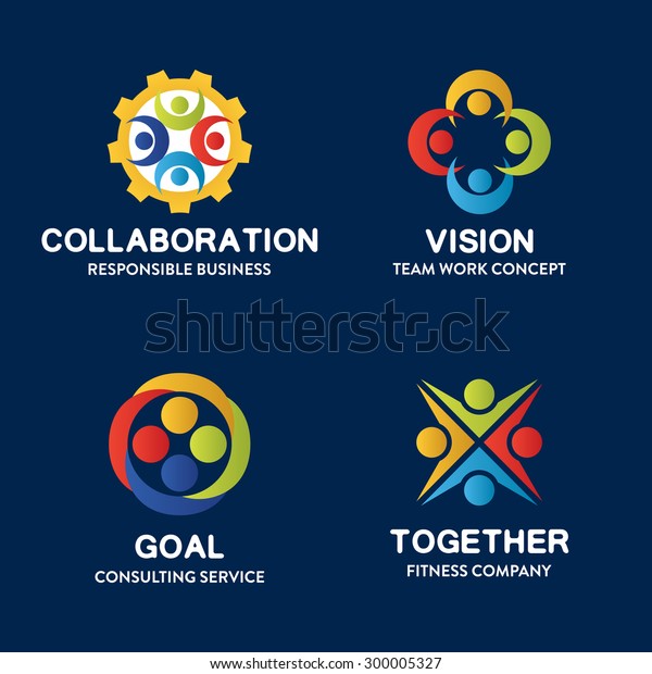 18 Set Team Work Badge Label: เวกเตอร์สต็อก (ปลอดค่าลิขสิทธิ์ ...