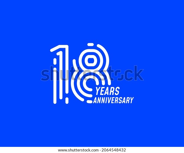 18 Year Anniversary Logo Design Simple Stock Vector (Royalty Free ...