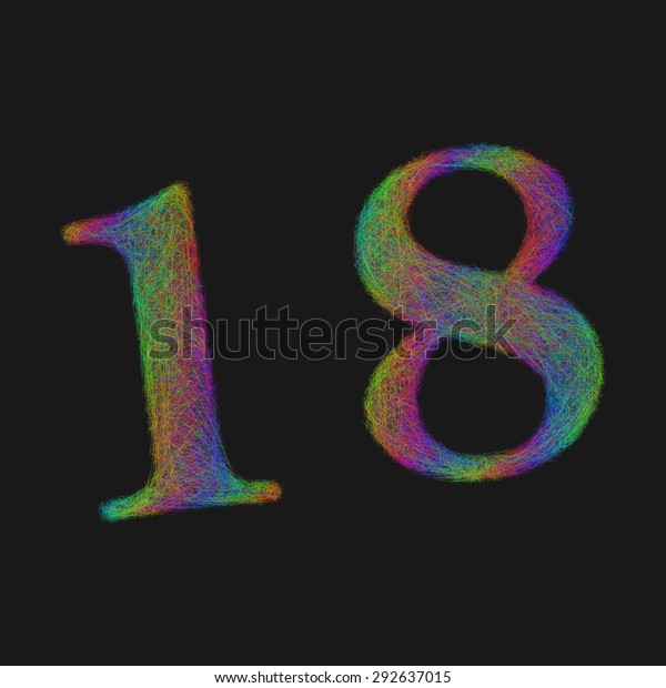 18 Years Anniversary Eighteen Number Font Stock Vector (Royalty Free ... 18 Years Anniversary Eighteen Number Font Stock Vector (Royalty Free ...